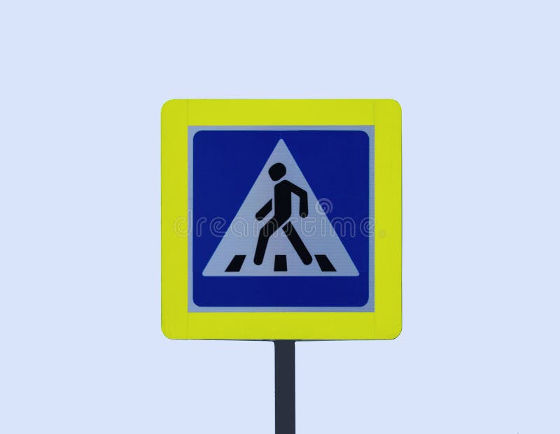 Pedestrian Crossing, Road Sign Isolated on White Background Stock Image ...