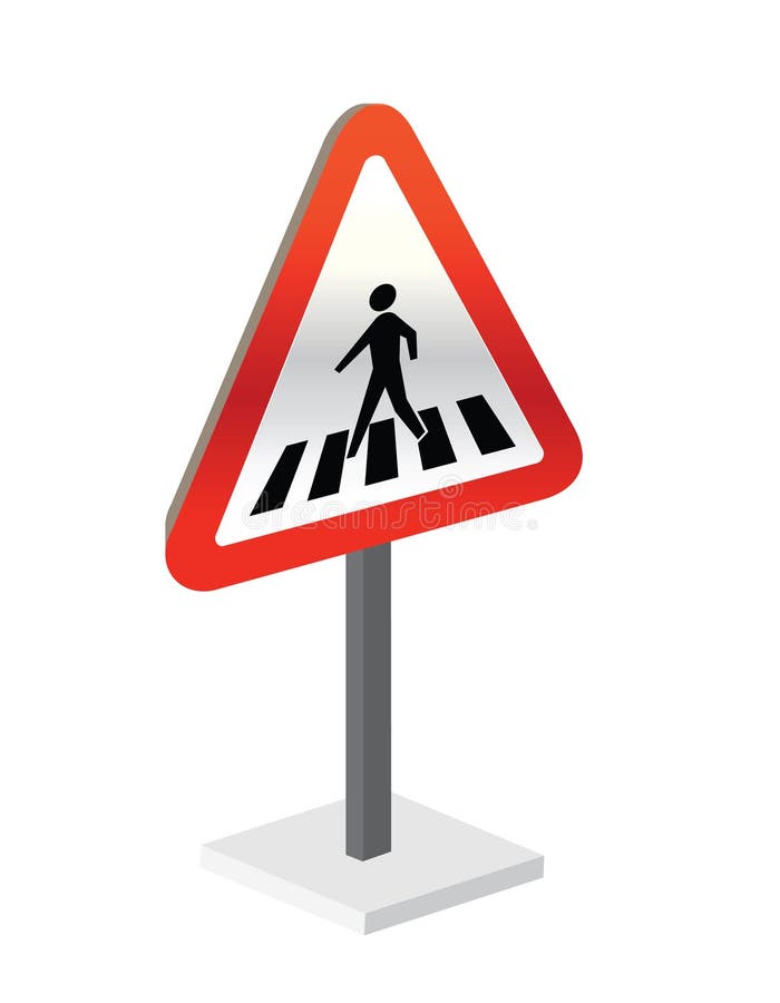 Pedestrian crossing sign stock vector. Illustration of grey - 15456230