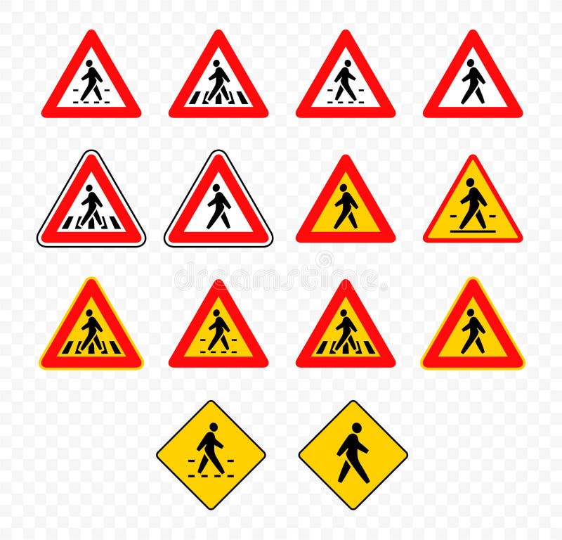 Pedestrian Crossing Sign Vector Design Stock Vector - Illustration of ...