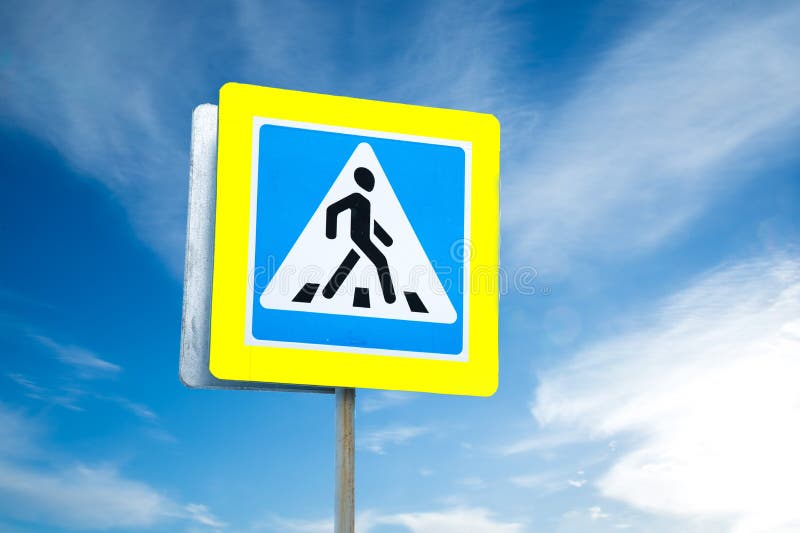 Pedestrian crossing sign stock image. Image of information - 134787837