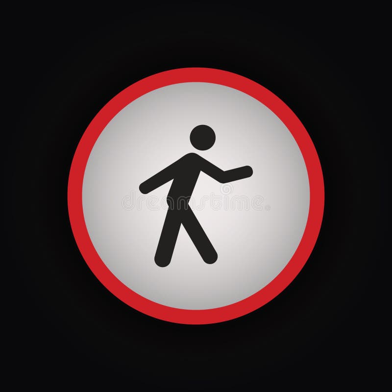 Pedestrian Crossing Sign. Vector Illustration Decorative Design Stock ...