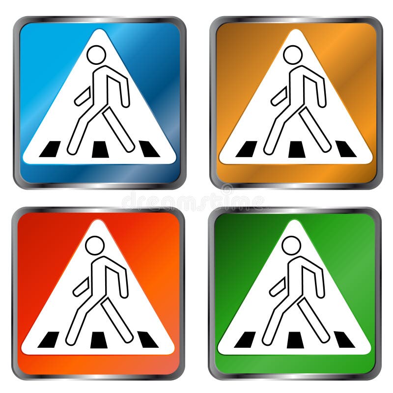 Pedestrian crossing signs stock vector. Illustration of ahead - 23935663