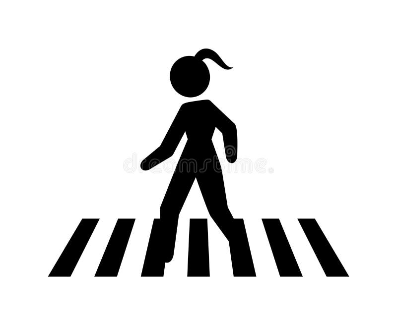 Pedestrian crossing symbol stock vector. Illustration of footpath ...