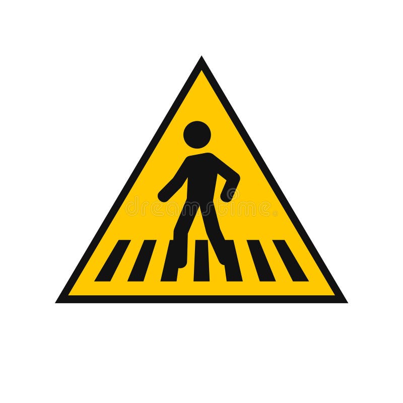 Pedestrian crossing symbol stock vector. Illustration of icon - 223203009
