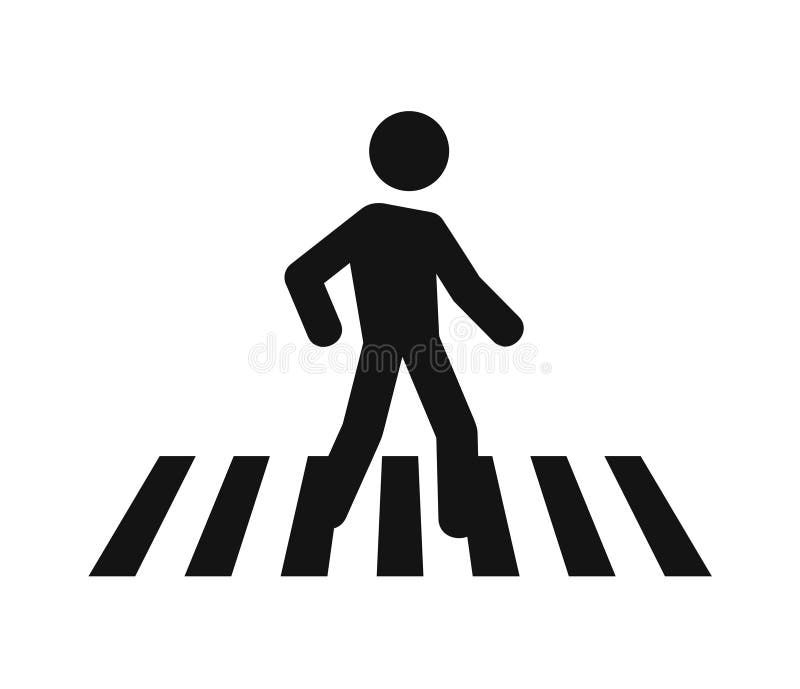 Pedestrian crossing symbol stock vector. Illustration of pictogram ...