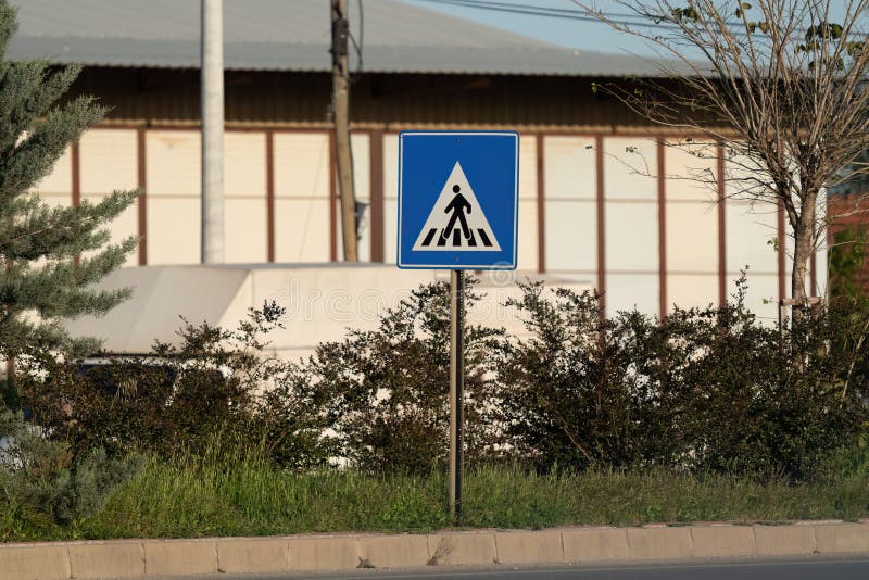 Pedestrian Crossing Traffic Signage Stock Image - Image of navigation ...