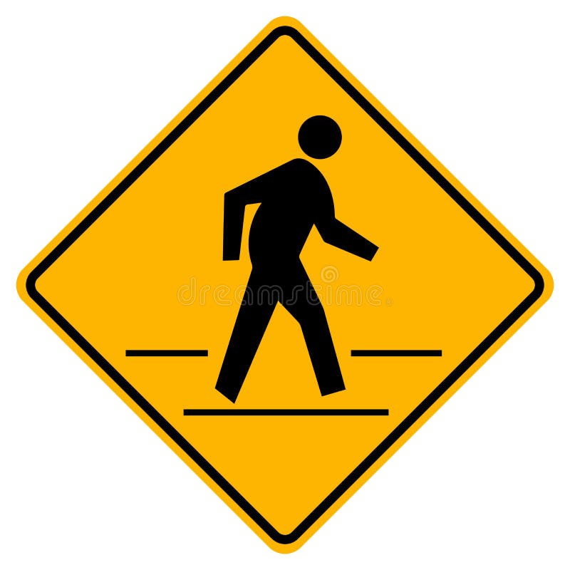 Pedestrian Crossing Road Sign Isolate on White Background,Vector ...