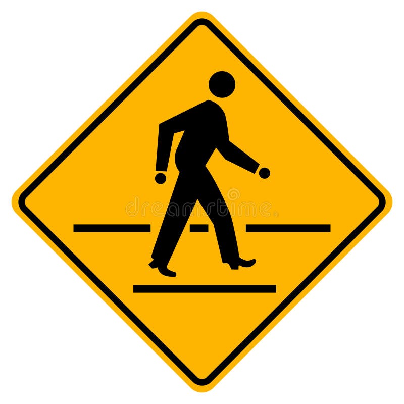 Pedestrian Crossing Sign on Transparent Background Stock Vector ...