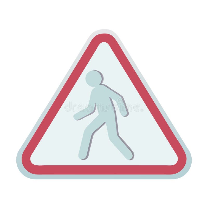 Pedestrian Crossing Warning Sign Vector for Safety Materials and ...