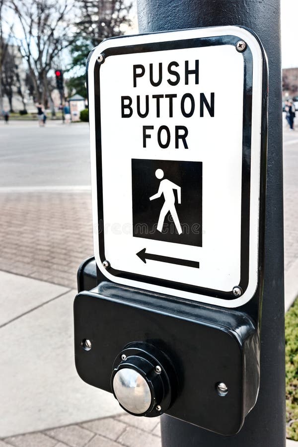 Pedestrian Crosswalk Button Stock Photo - Image of abstract, background ...