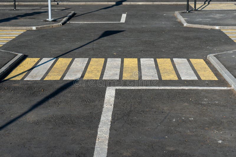 Pedestrian Crosswalk at the Intersection in the Park Stock Photo ...