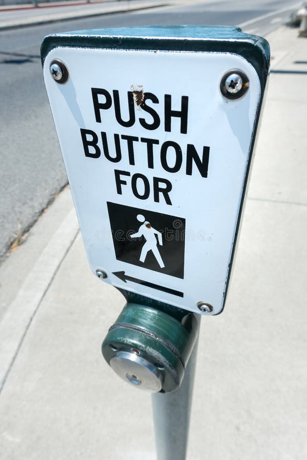 Pedestrian Crosswalk Push Button Stock Image - Image of background ...