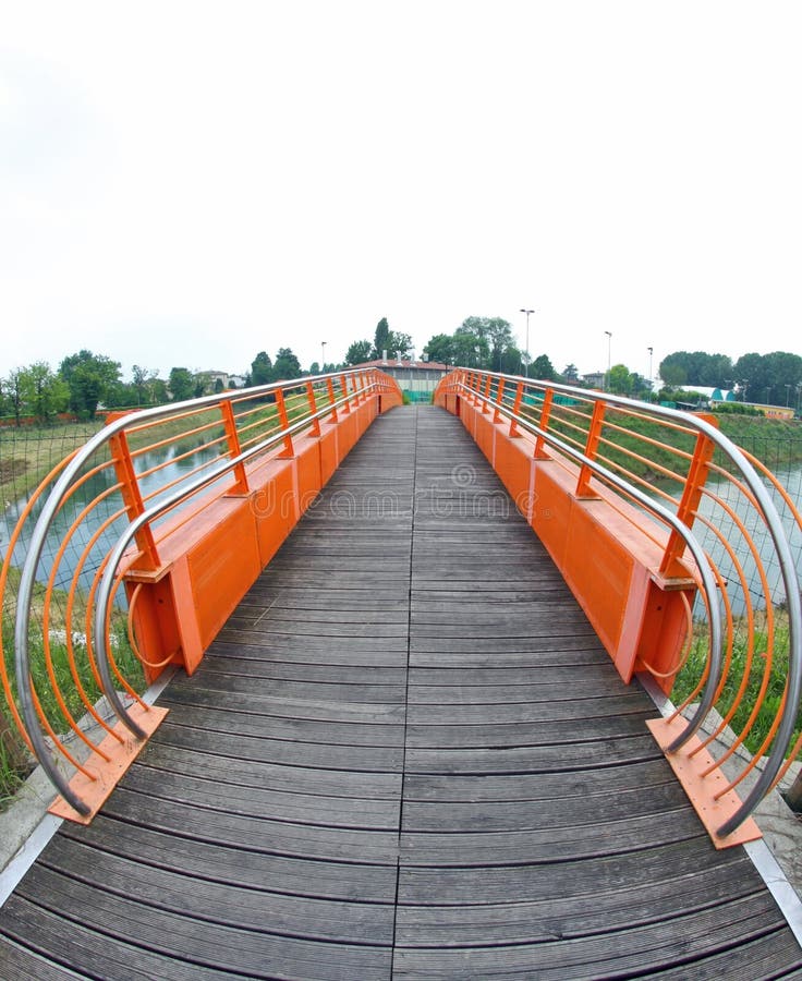 Pedestrian cycle bridge stock photo. Image of shore, cross - 31388112
