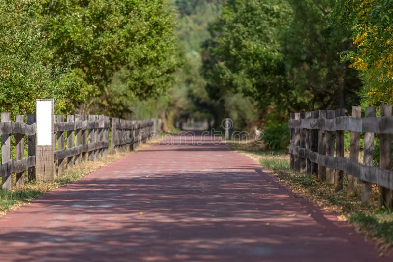 Pedestrian and Cycle Eco Path, with a Steel Barrier Bridge Stock Image ...
