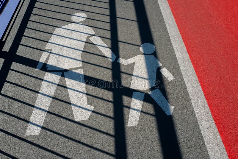 Pedestrian and Cycle Path with Shadow Stock Image - Image of blue ...
