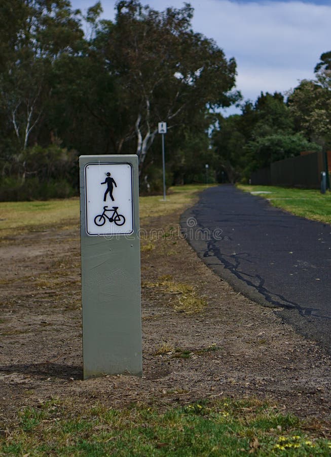 Shared Path Sign Bicycle Pedestrian Stock Image - Image of australia ...