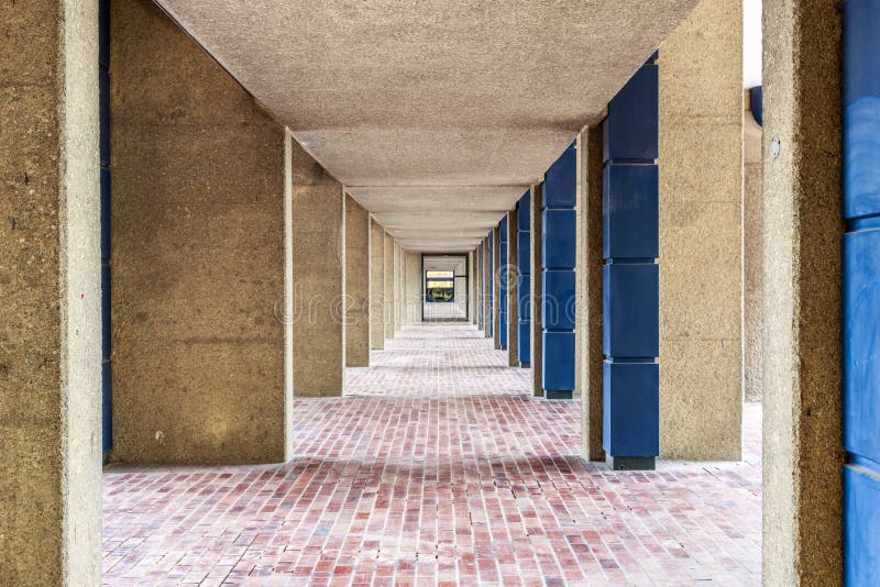 Pedestrian Hallway in the Barbican Complex Stock Photo - Image of ...