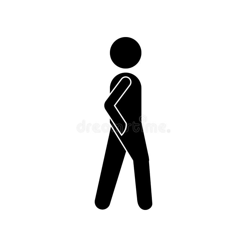 Pedestrian Icon. Pedestrian People Vector Sign, Walkman Symbol on White ...