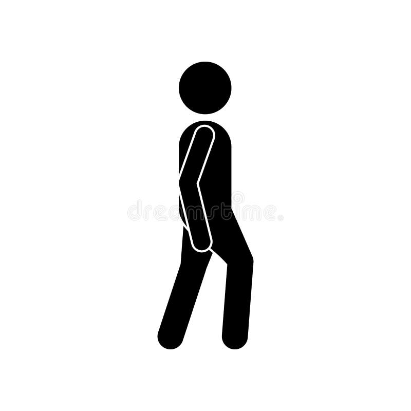 Pedestrian Icon. Pedestrian People Vector Sign, Walkman Symbol on White ...