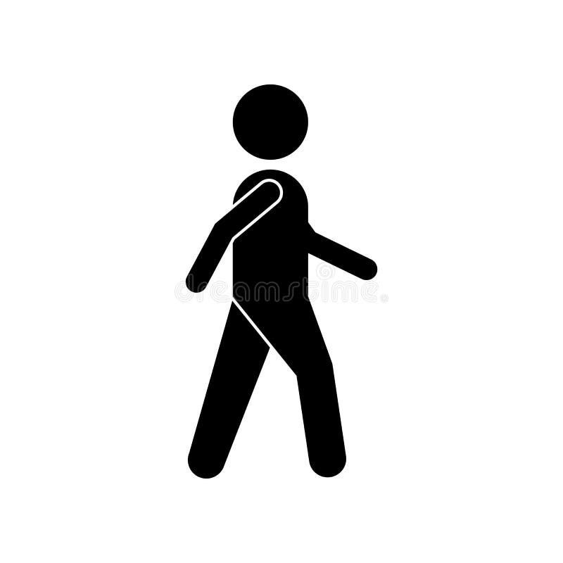 Pedestrian Icon. Pedestrian People Vector Sign, Walkman Symbol on White ...