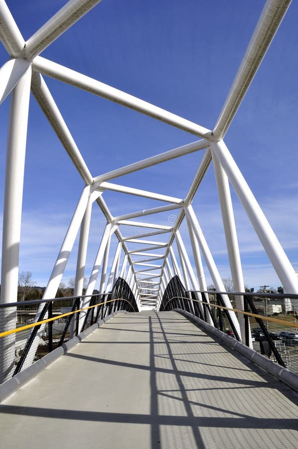 Pedestrian Overpass To a Park Above a Highway Stock Photo - Image of ...