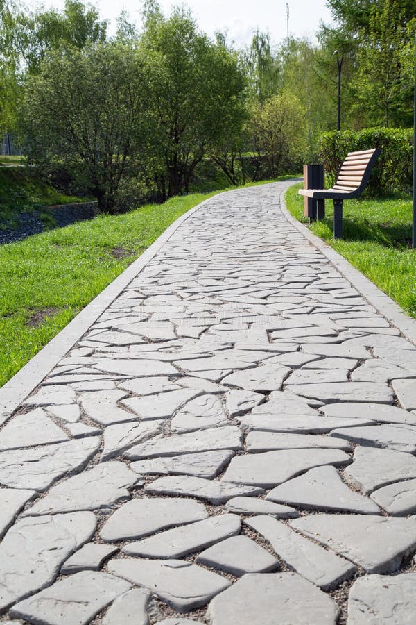 A Pedestrian Path Made of Stones of Irregular Shape Stock Image - Image ...