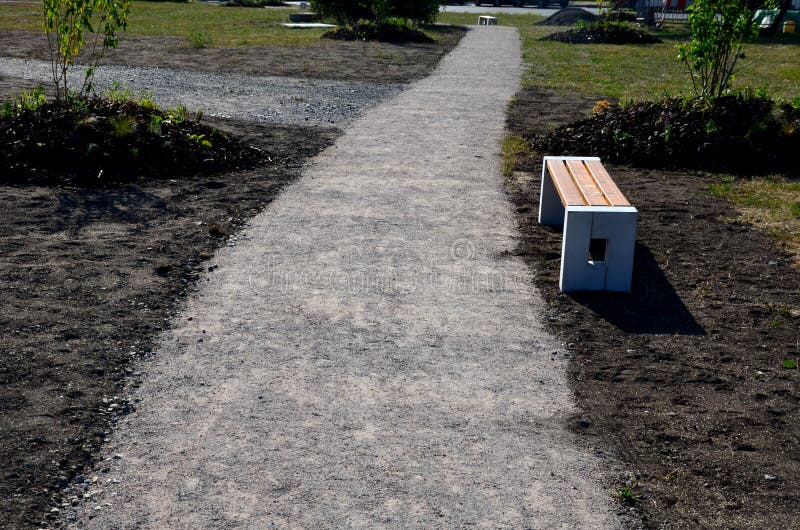 Pedestrian Path Newly Built Compacted Stone Aggregate Stock Image ...