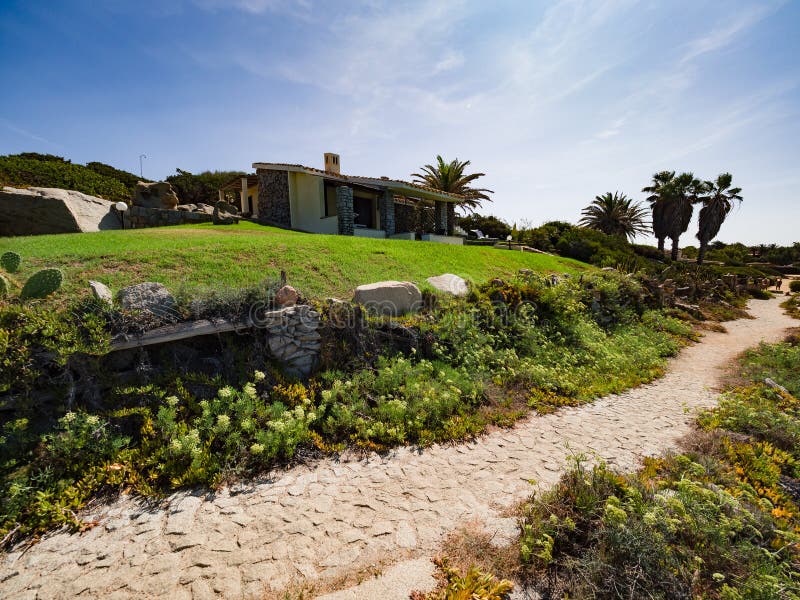 Pedestrian Path between the Rocks Along the Sea of Sardinia Stock Image ...