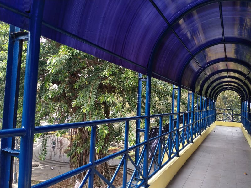 Pedestrian Path with Shade Construction. Comfortable Public Facilities ...