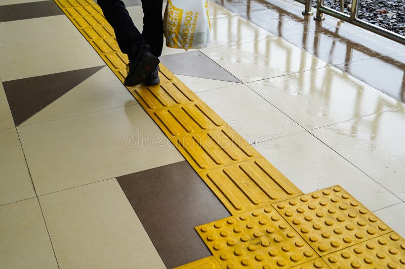 Pedestrian Paths, Braille Blocks in Tactile Paving for the Blind ...