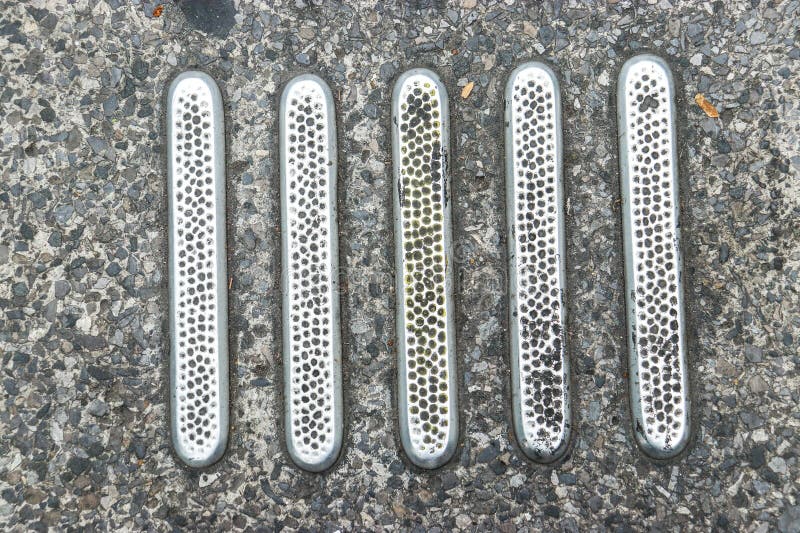 Pedestrian Paths Braille Blocks in Tactile Paving for the Blind ...