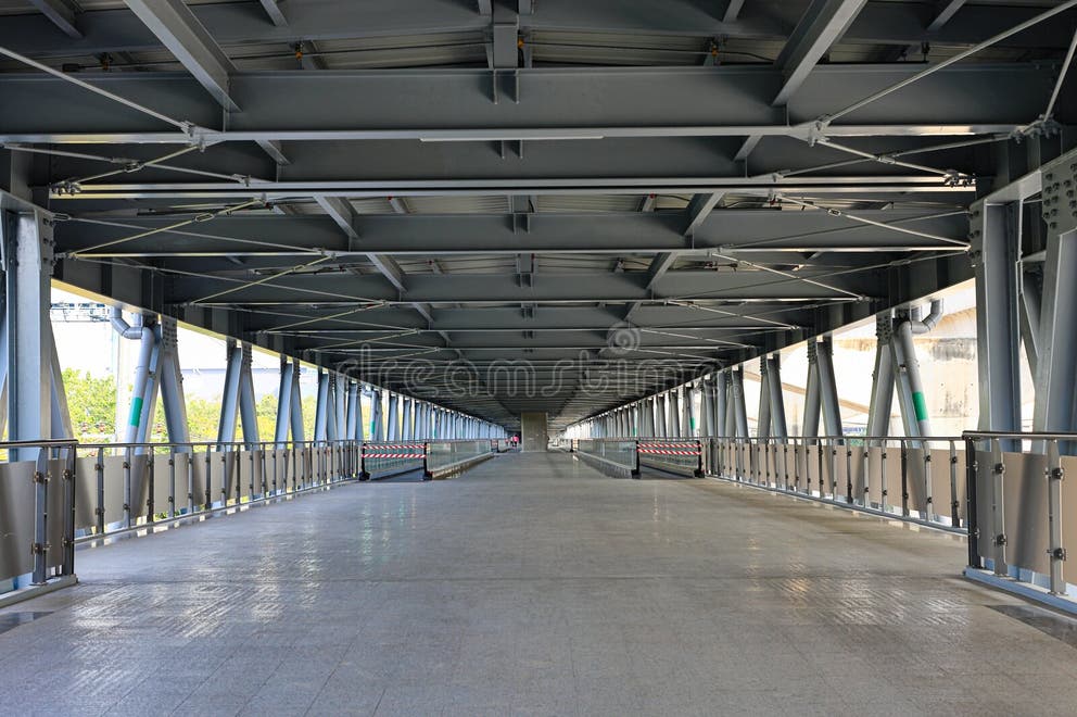Pedestrian Pathway or Corridor or Hallway between Train Station and ...
