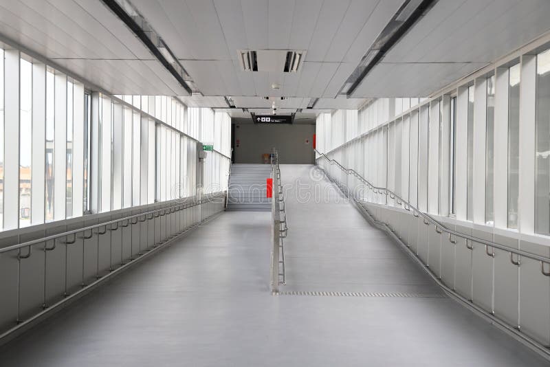 Pedestrian Pathway or Corridor or Hallway between Train Station and ...