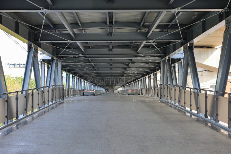 Pedestrian Pathway or Corridor or Hallway between Train Station and ...