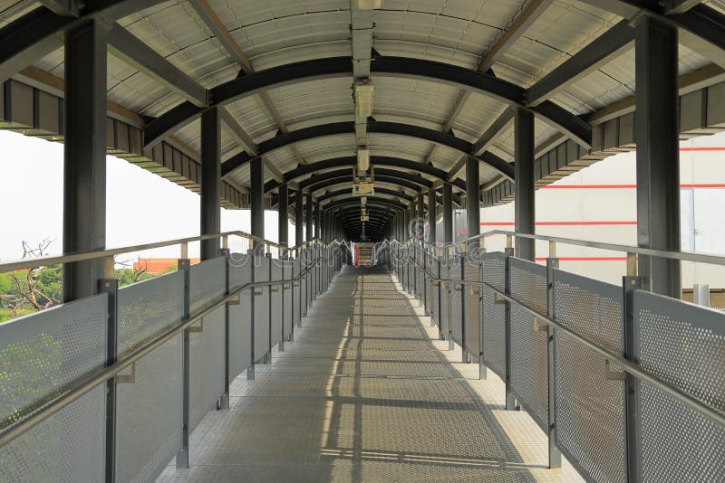 Pedestrian Pathway or Corridor or Hallway between Train Station and ...