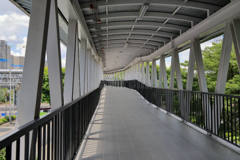 Pedestrian Pathway or Corridor or Hallway between Train Station and ...