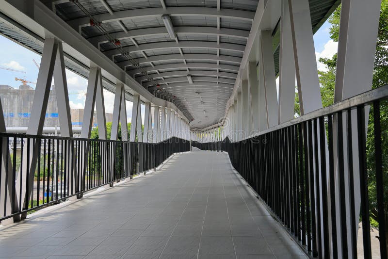 Pedestrian Pathway or Corridor or Hallway between Train Station and ...