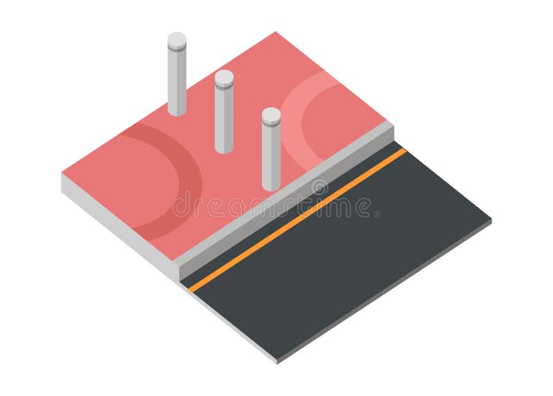 Pedestrian with Pole Bollards. Simple Flat Illustration in Isometric ...