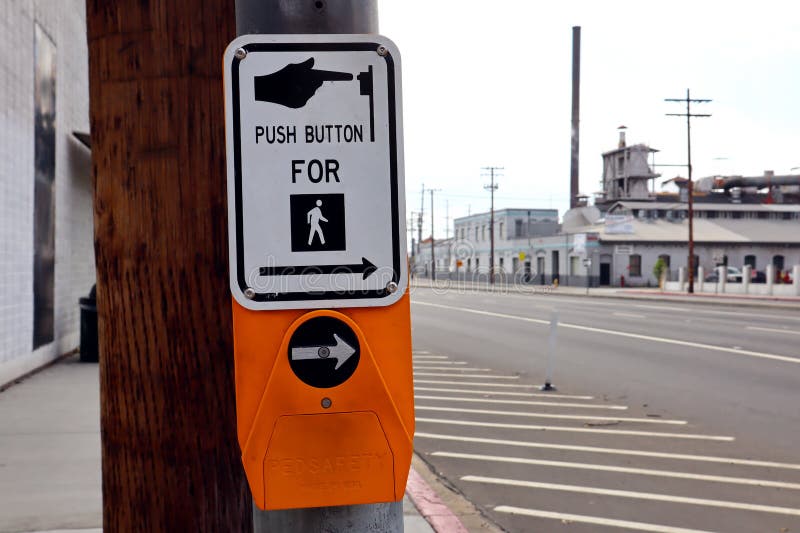 Pedestrian Push Button for Walk Signal Stock Photo - Image of pressing ...