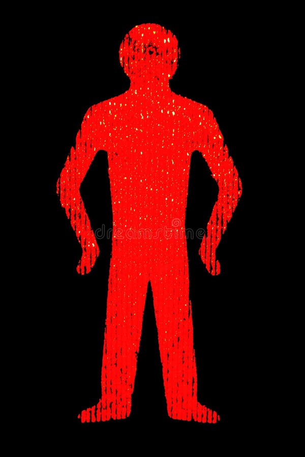Pedestrian red man stock image. Image of stop, semaphore - 12975363