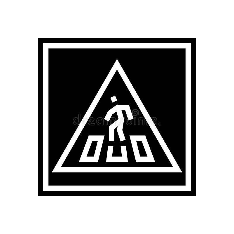 Pedestrian Road Sign Glyph Icon Vector Illustration Stock Illustration ...