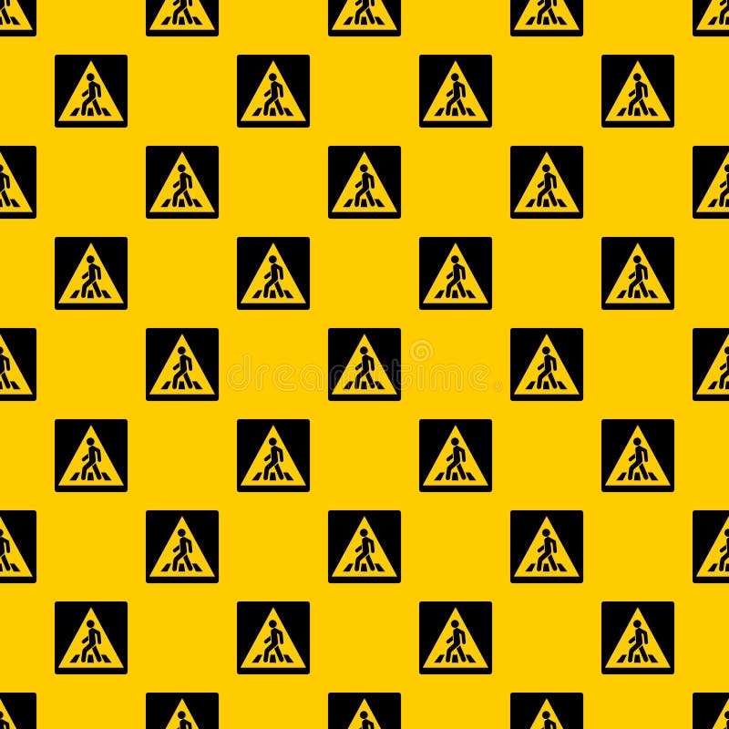 Pedestrian Road Sign Pattern Vector Stock Vector - Illustration of ...