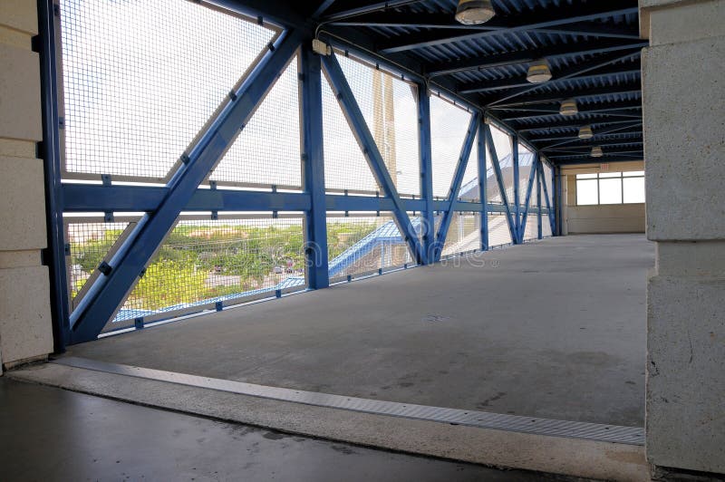 Pedestrian Safe Overpass in Train Station, FL Stock Image - Image of ...