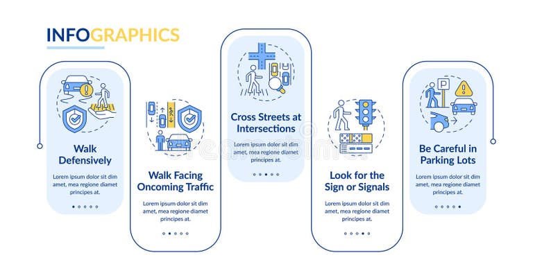 Pedestrian Safety Rectangle Infographic Vector Stock Vector ...