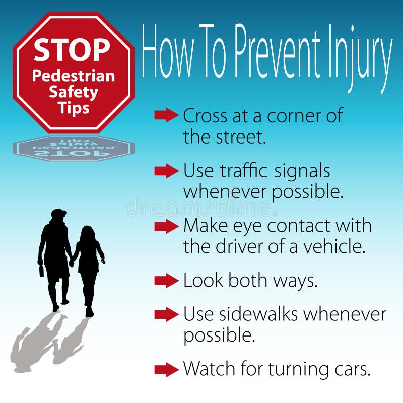 Pedestrian Safety Tips Poster Stock Vector - Illustration of clipart ...
