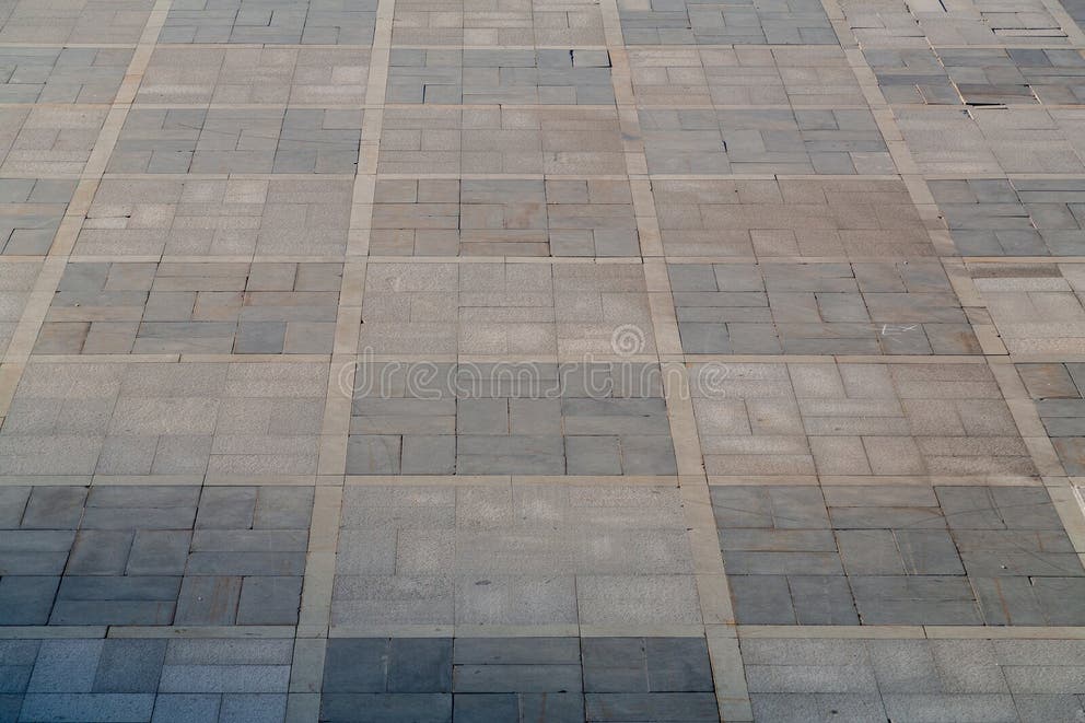 The Pedestrian Sidewalk, the Square is Paved with Slabs in a ...
