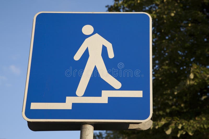 Pedestrian Sign stock photo. Image of blue, walk, traffic - 52376416