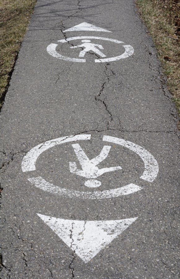 Pedestrian sign on path stock photo. Image of symbol - 97202918
