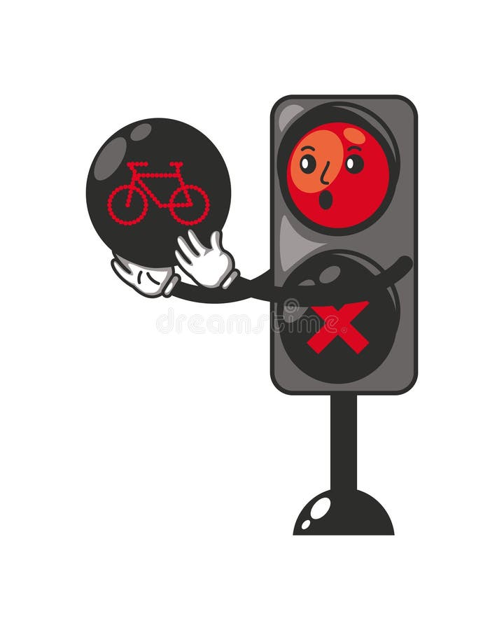 Pedestrian Traffic Light Bike Stop Stock Vector - Illustration of turn ...