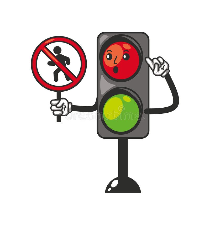 Pedestrian Traffic Light Caution Stock Vector - Illustration of ...